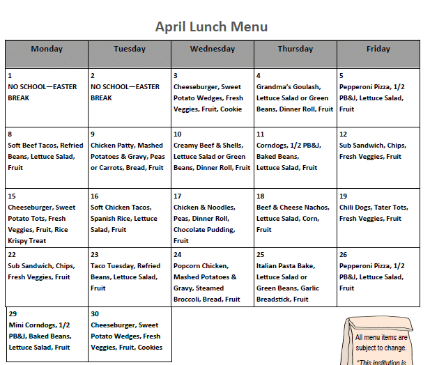 Apr 2024 Lunch | St. Andrew (Tipton)